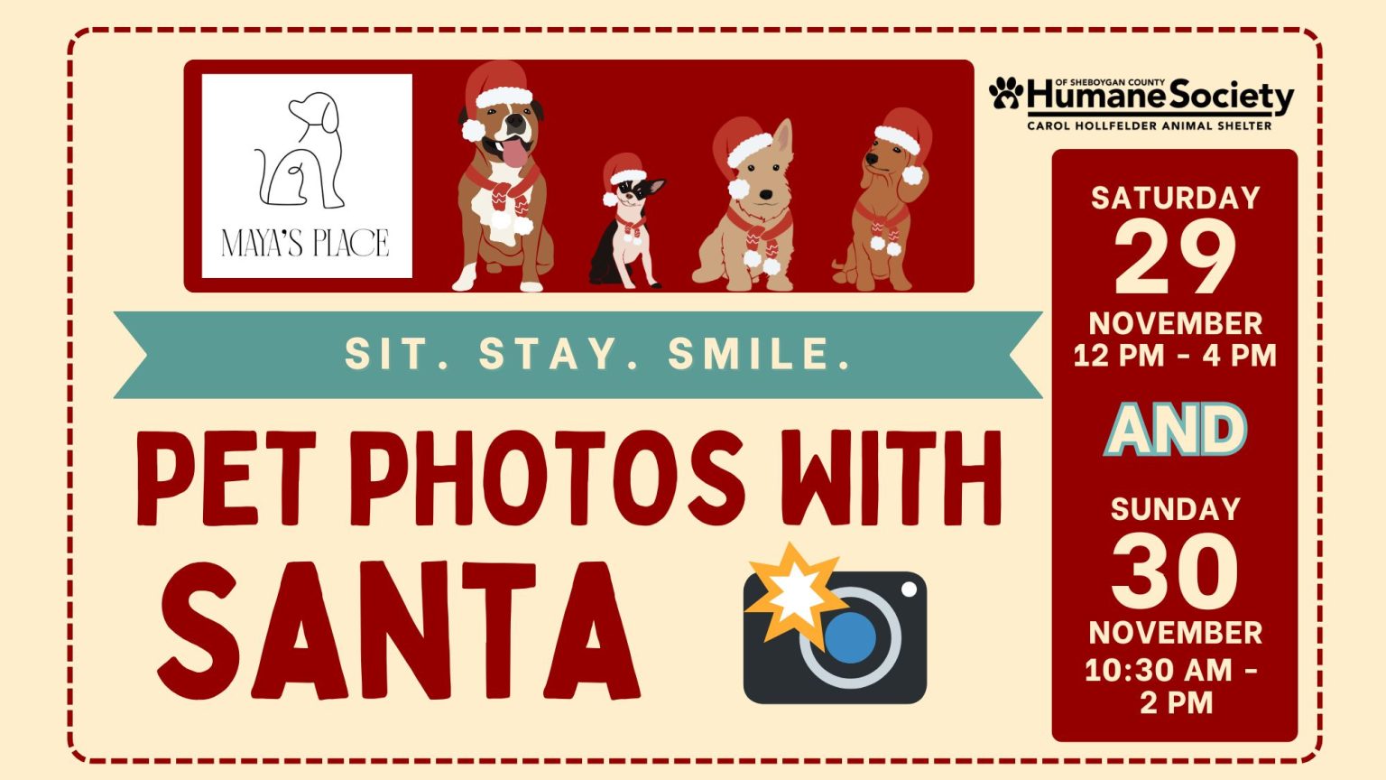 Pet Photos with Santa! - Humane Society of Sheboygan County